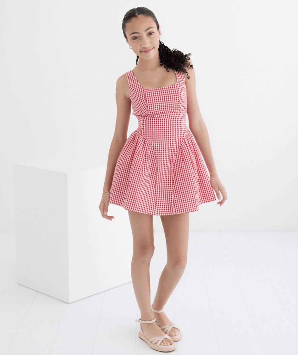 KatieJ NYC Tween Brenna Gingham Dress | CAKEWISH